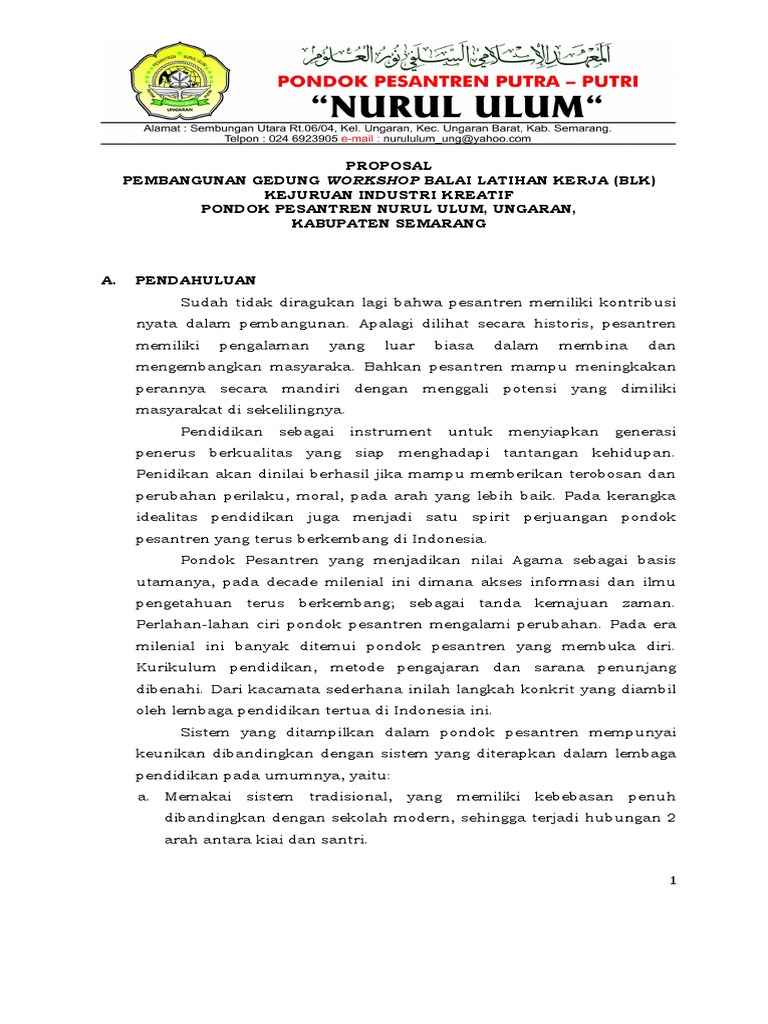 Isi Proposal BLK | PDF