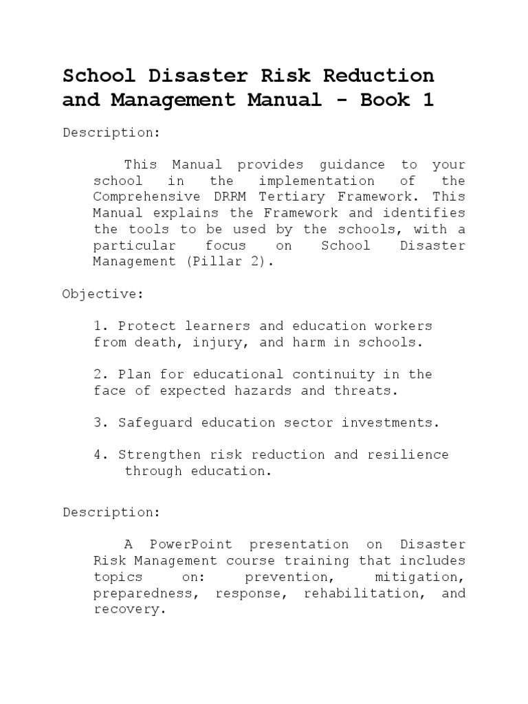 School Disaster Risk Management Guide | PDF