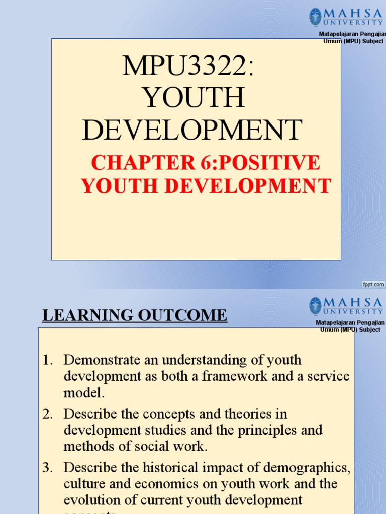 Chapter 6 Positive Youth Development | PDF | Youth | Behavioural Sciences
