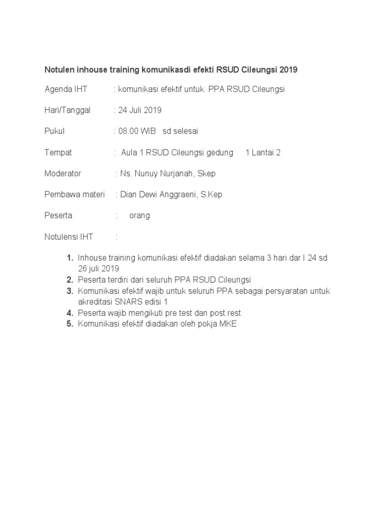 Notulen Iht | PDF