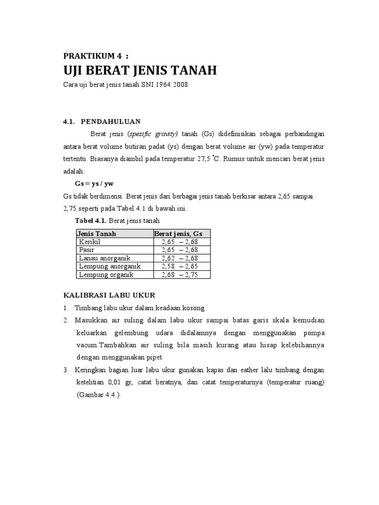 4 - Berat Jenis Tanah | PDF