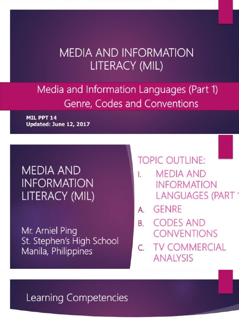 Mil Media and Information Languages Genre Codes and Conventions | PDF