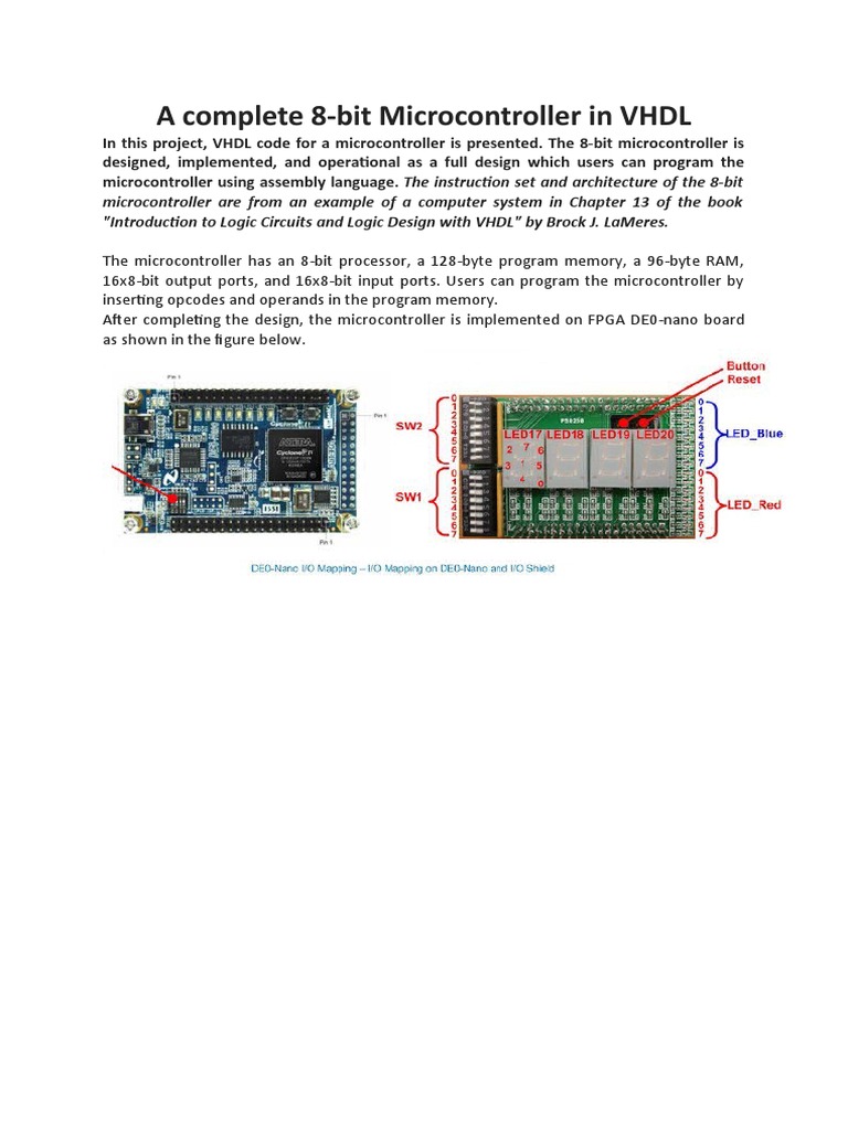 A Complete 8 Bit Microcontroller In Vhdl Download Free Pdf Vhdl Electronic Design 
