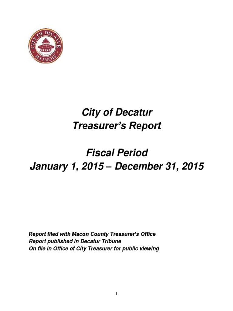 2015 Annual Treasurer Report | PDF | Companies | Taxes
