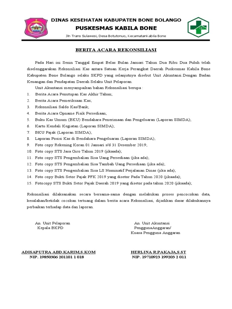 Berita Acara Rekon | PDF