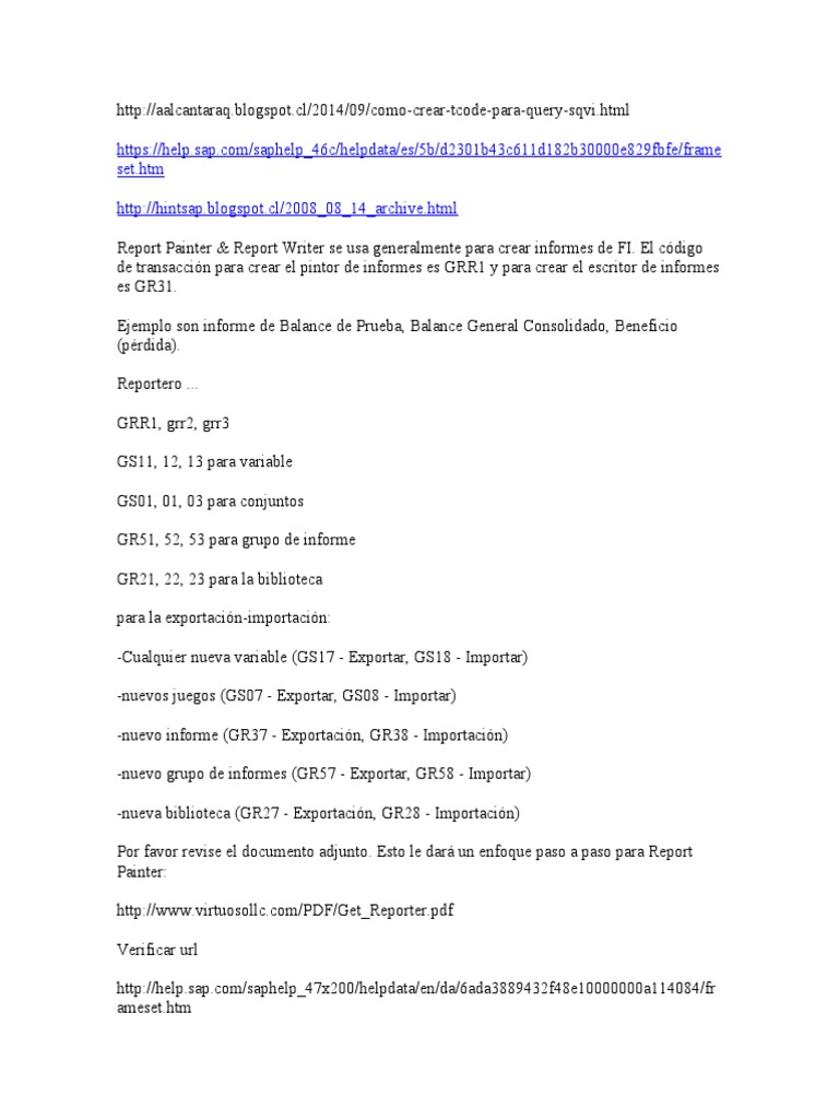 Uso de GRR3 en Report Painter SAP | PDF | Informática | Tecnologías de ...
