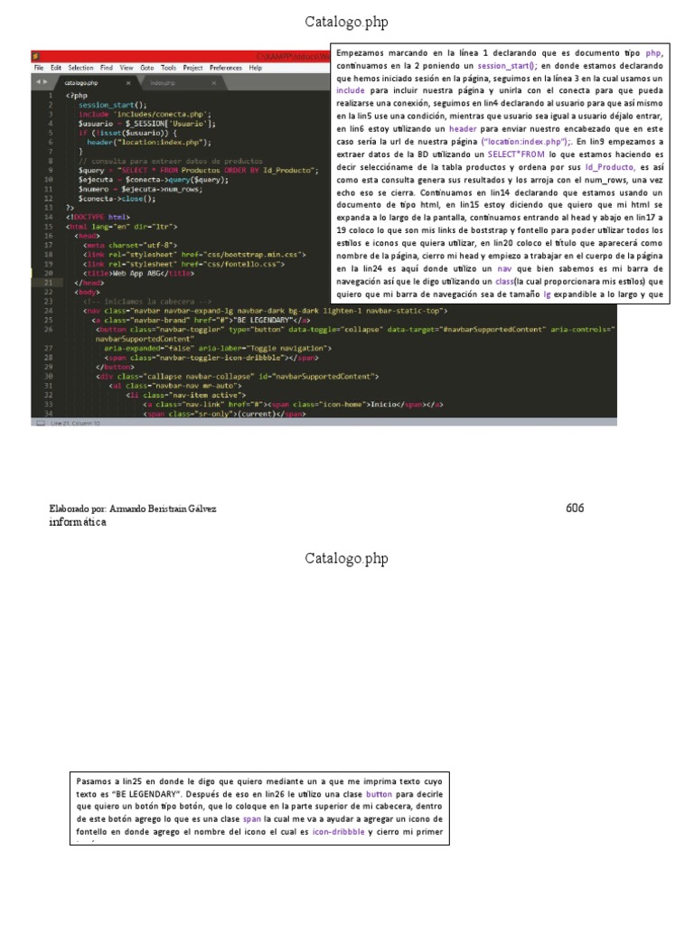 Catalogo PHP | PDF | Ventana (informática) | Informática
