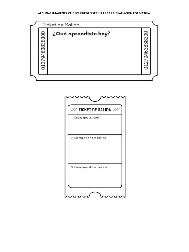 Ejemplos Ticket de Salida | PDF