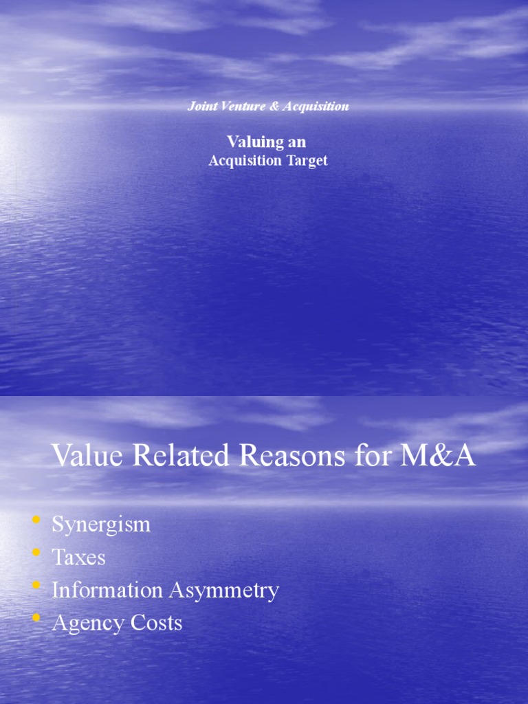Valuing An: Acquisition Target | Download Free PDF | Takeover | Mergers ...