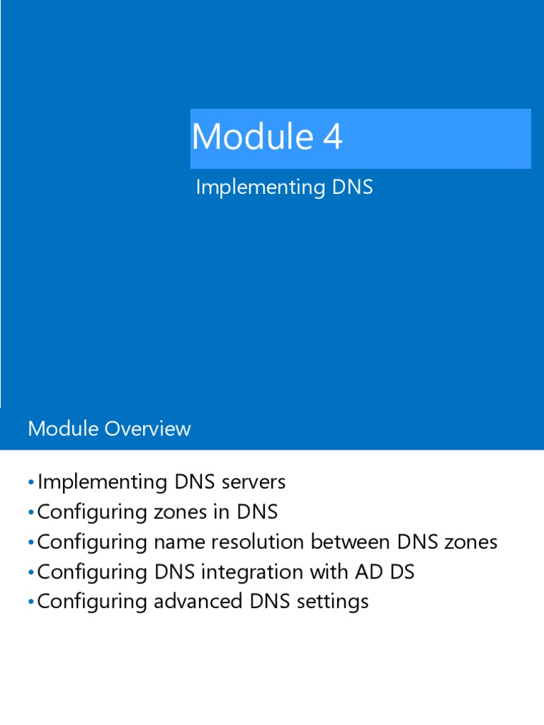 20741B - 04-Implementing DNS | PDF | Domain Name System | Domain Name