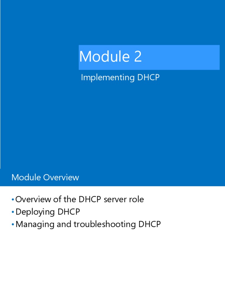 20741B - 02-Implementing DHCP | PDF | Ip Address | Computer Mediated Communication