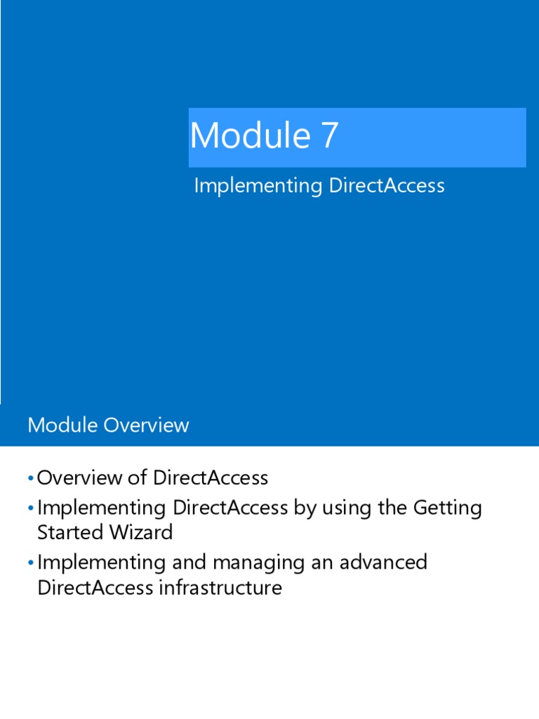 20741B - 07-Implementing DirectAccess | PDF | Server (Computing) | Domain Name System