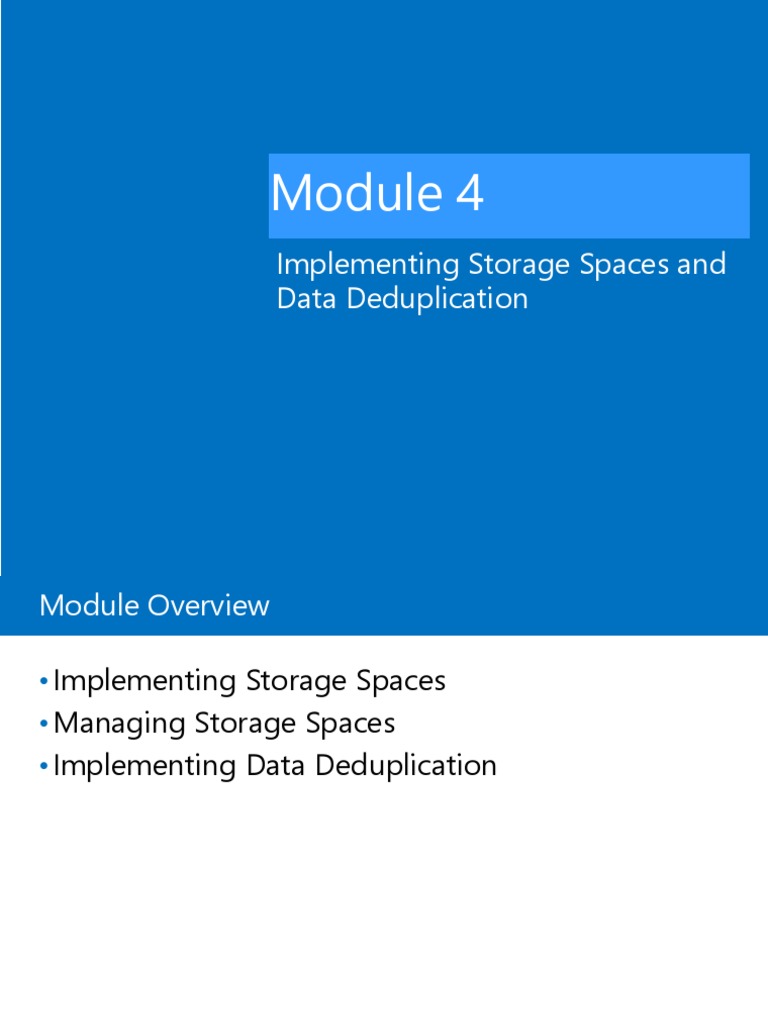 Implementing Storage Spaces and Data Deduplication | PDF | Hard Disk Drive | Computer Data Storage