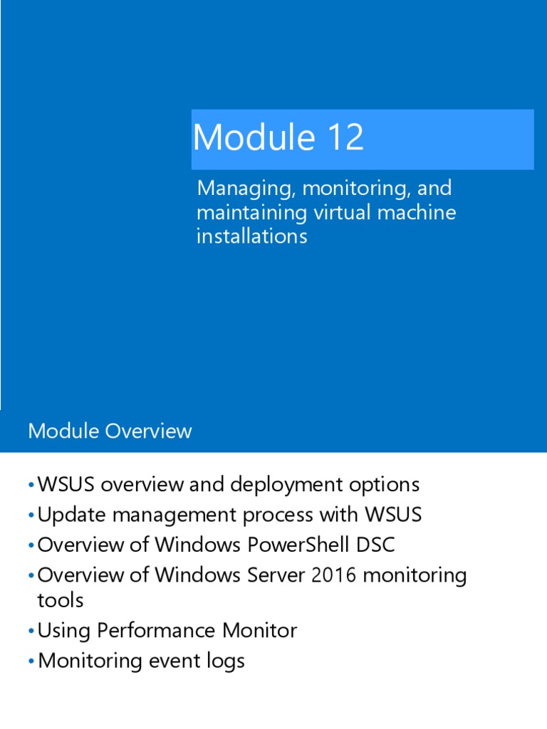 Managing Virtual Machine Environments with Windows Server ...