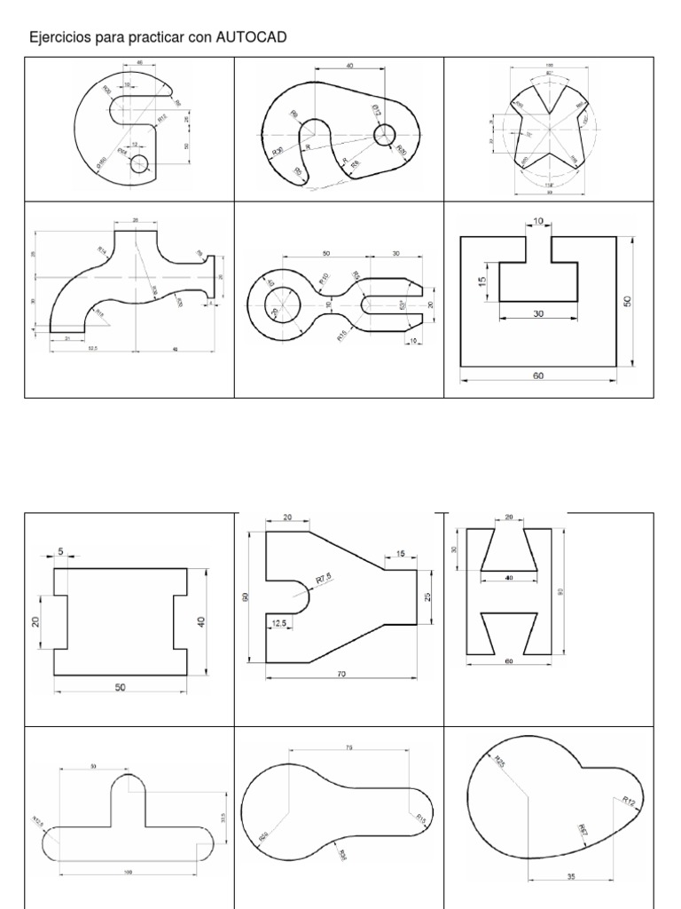 Ejercicios para Practicar Con AUTOCAD | PDF