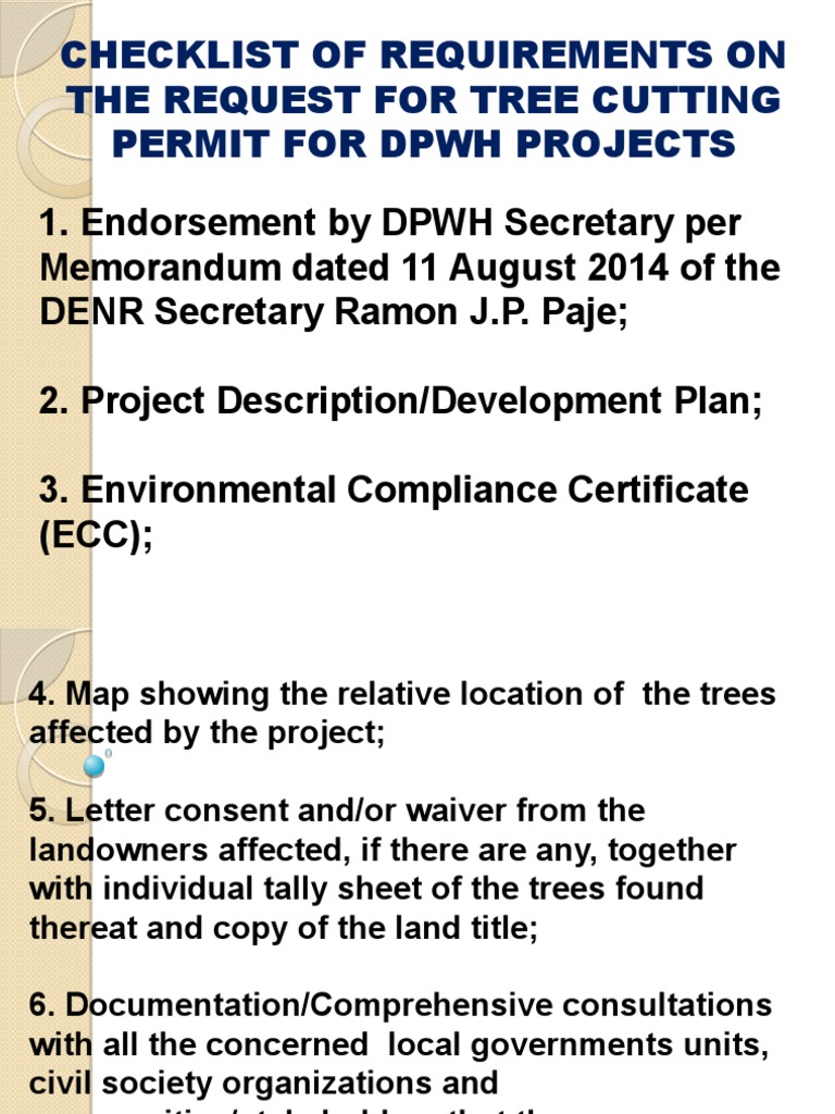 Tree Cutting Permit Requirements for DPWH | PDF