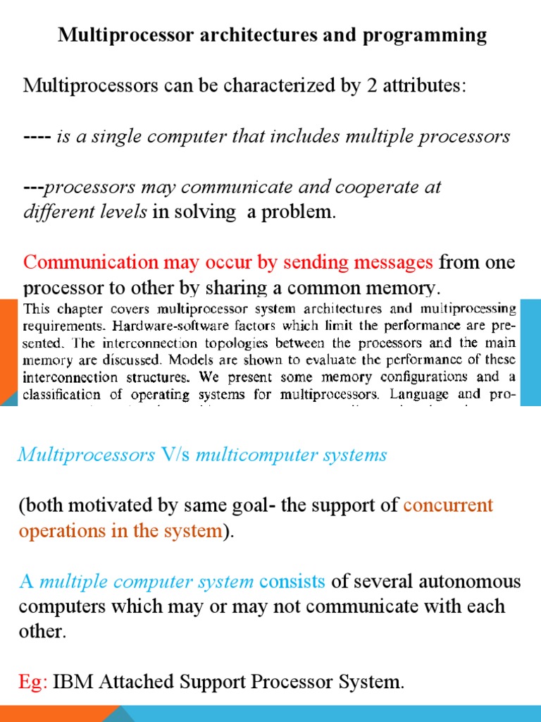 Multiprocessor Architectures and Programming | PDF | Central Processing Unit | Input/Output