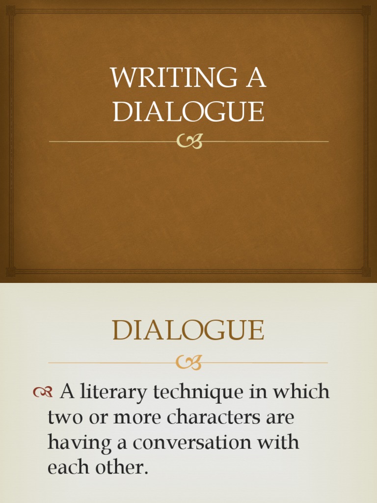 Writing A Dialogue | PDF | Poetry | Writers