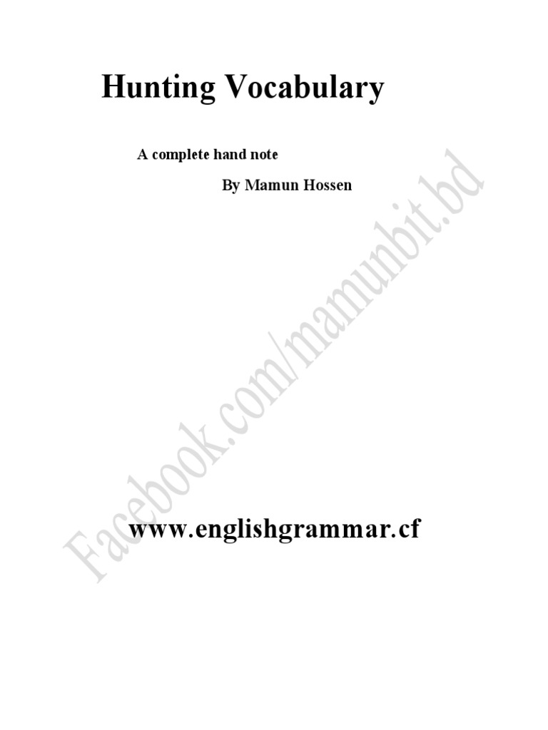 Hunting Vocabulary by Mamun | PDF | Dye | Friction