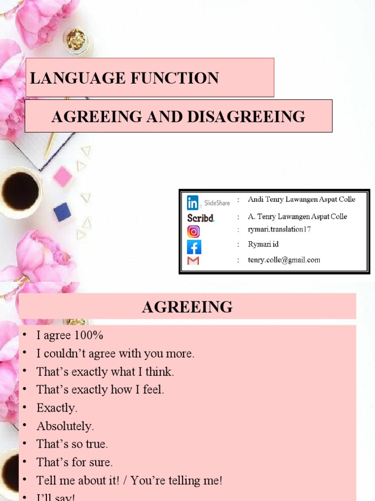 Agreeing and Disagreeing Phrases | PDF
