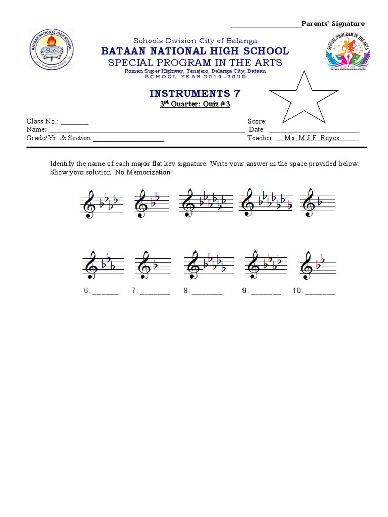 Flat Key Signature | PDF