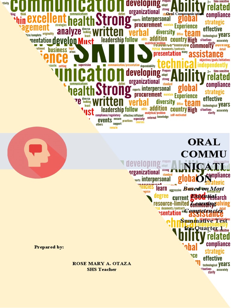 Oral Communication in Context Module Based On MELC Summative Test | PDF ...