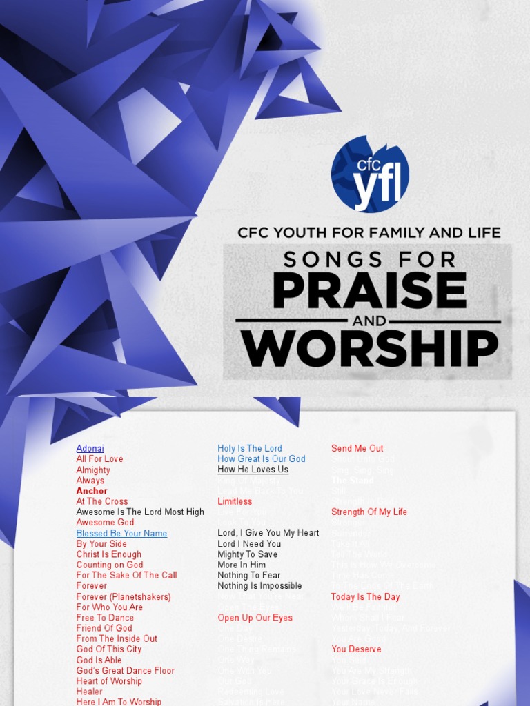 Yfl Songboard 2015 2016 | PDF | Grace In Christianity | Glory (Religion)