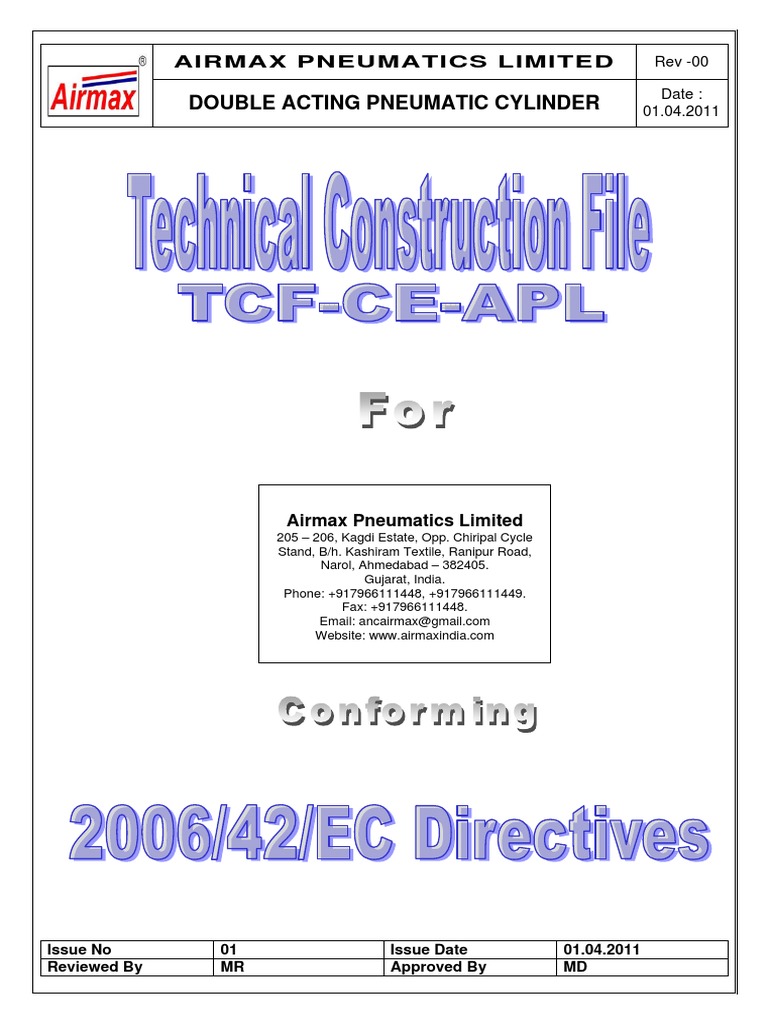Double Acting Pneumatic Cylinder: Airmax Pneumatics Limited | PDF