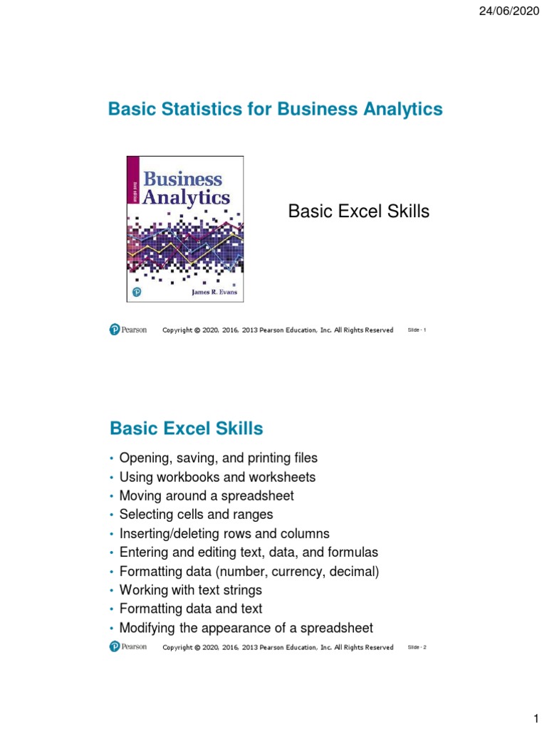 Basic Statistics For Business Analytics | Download Free PDF | Microsoft ...