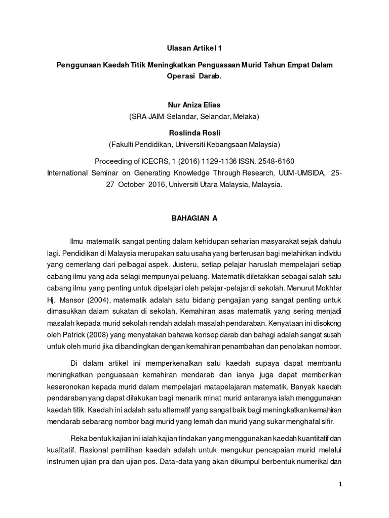 Kumpulan 20 - Ulasan 2 Artikel | PDF