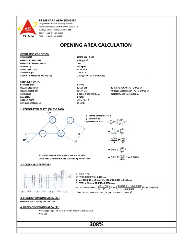 Opening Area Calculation: PT Menara Alfa Semesta | PDF | Nozzle ...