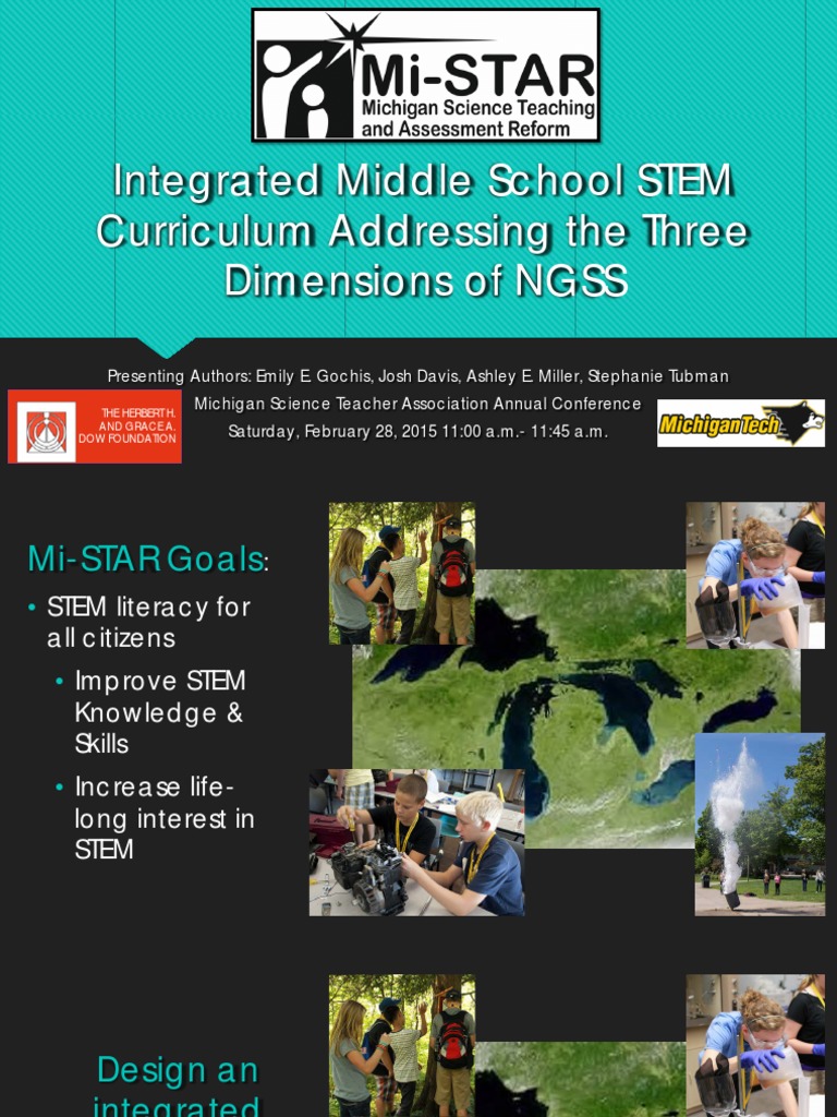 Integrated Middle School STEM Curriculum Addressing The Three ...