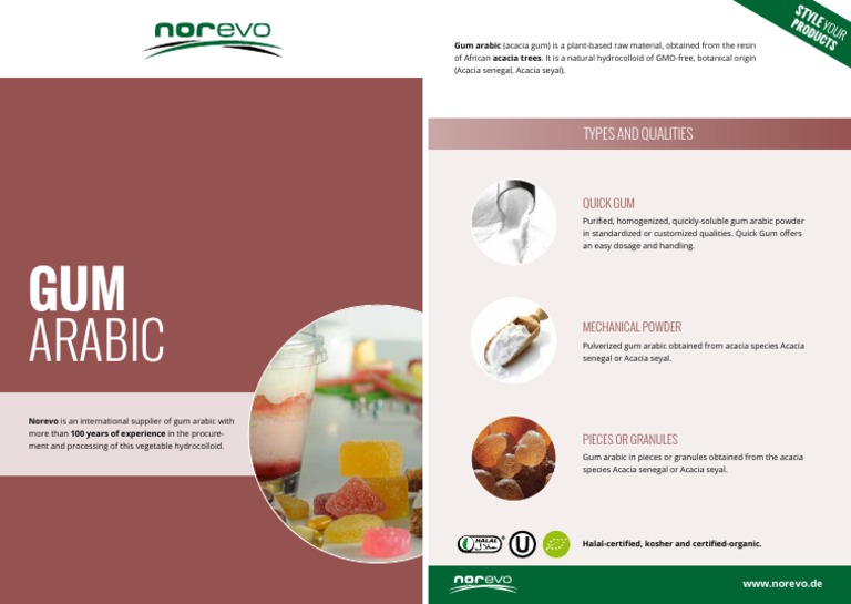 FactSheet Norevo EN Gum Arabic PDF | PDF