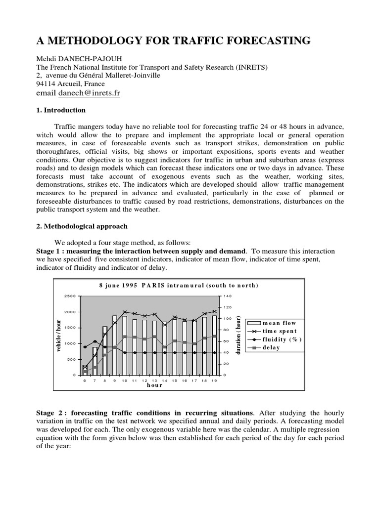 A Methodology For Traffic Forecasting Pdf Pdf Forecasting Traffic