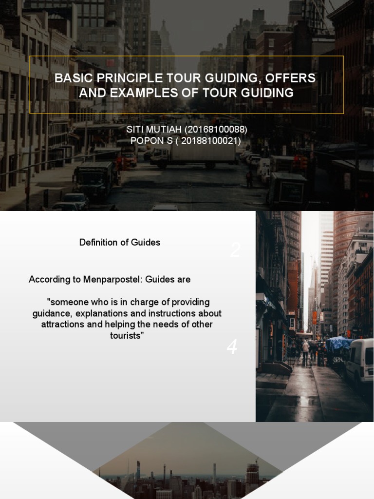 Basic Principle Tour Guiding, Offers and Examples of Tour Guiding | PDF ...