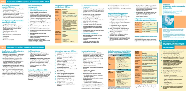 Management: Delirium Assessment and Treatment For Older Adults | PDF ...