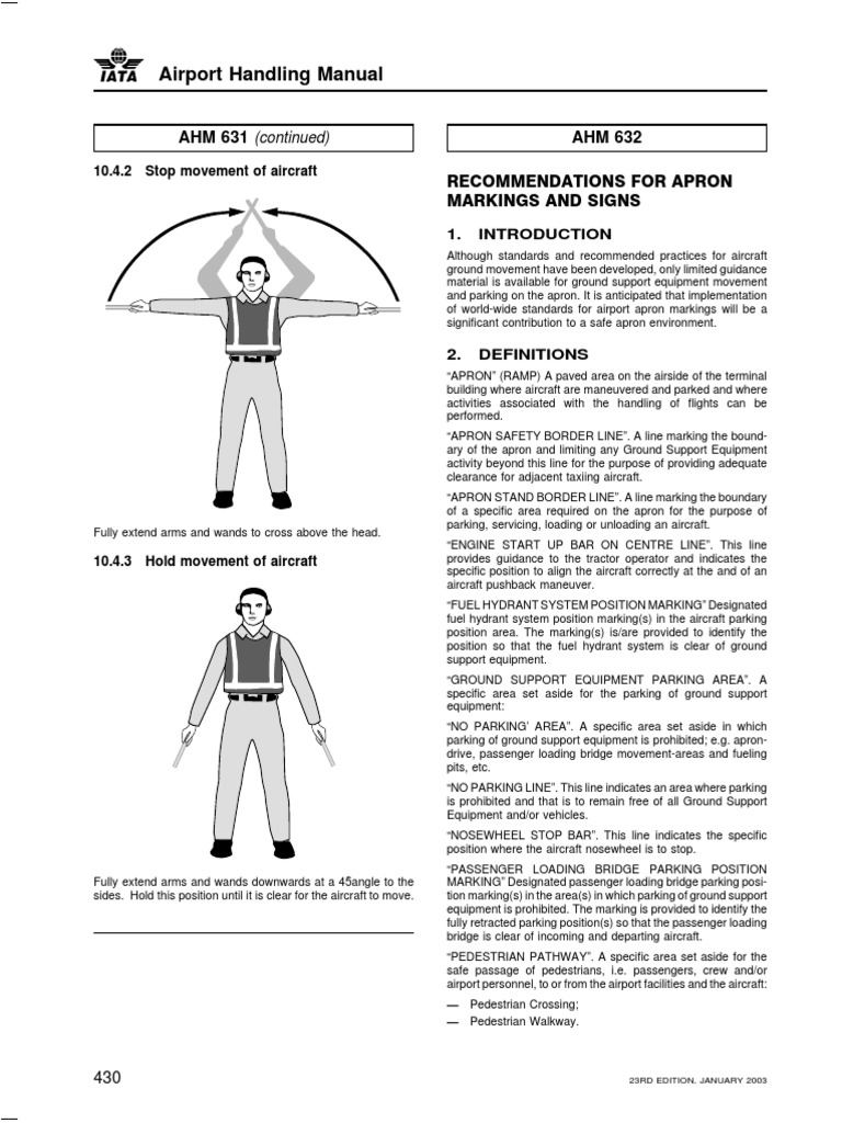 Airport Handling Manual: AHM 631 AHM 632 | PDF | Traffic | Airport