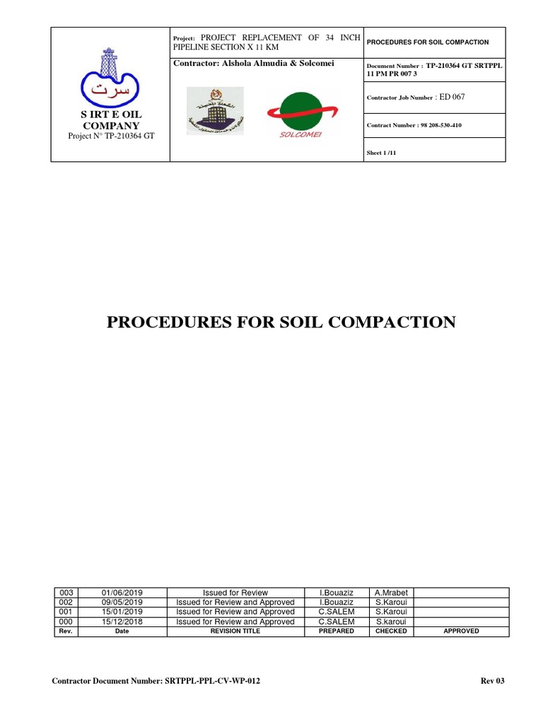 Soil Compaction Procedures for Pipeline Project | PDF | Road | Civil ...