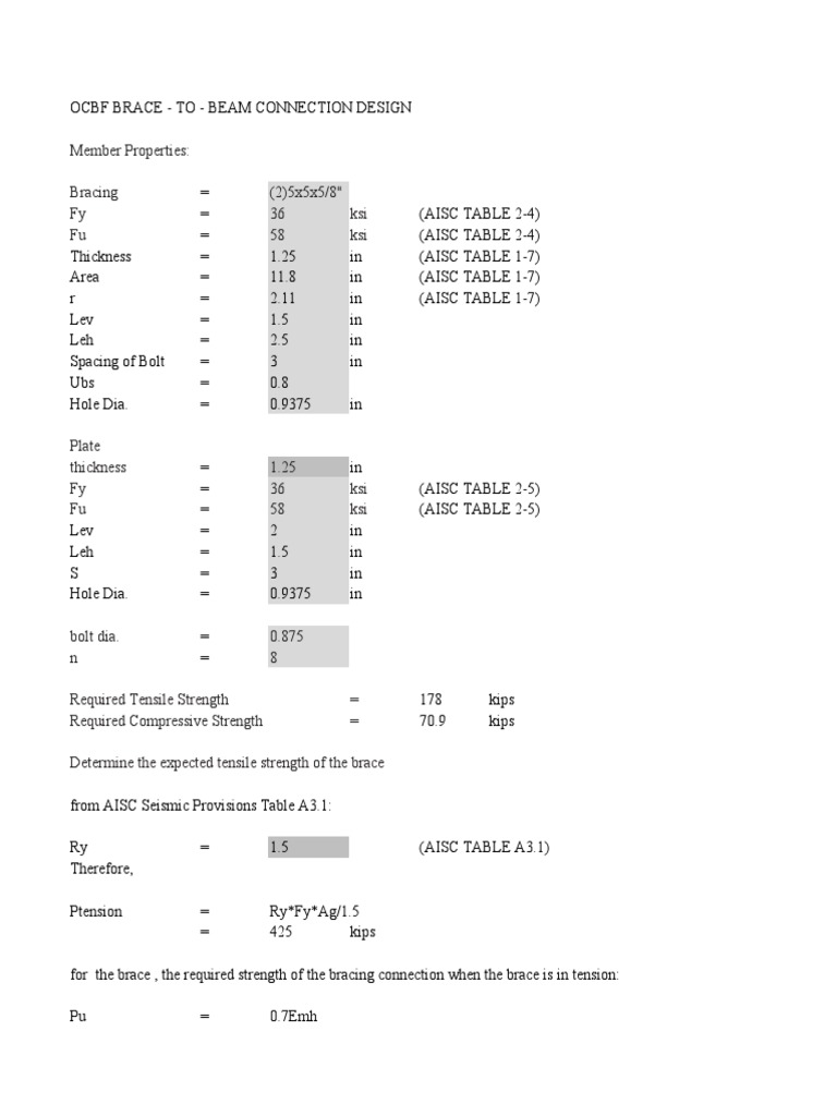 Ocbf Bracing Connection | Download Free PDF | Buckling | Screw