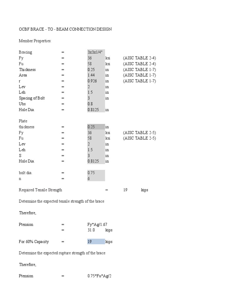 Simple Bracing Connection | PDF | Screw | Buckling