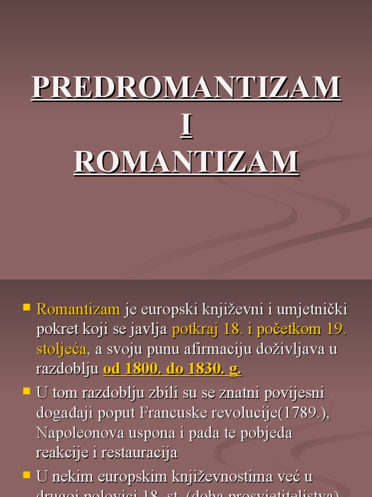 84.predromantizam I Romantizam | PDF
