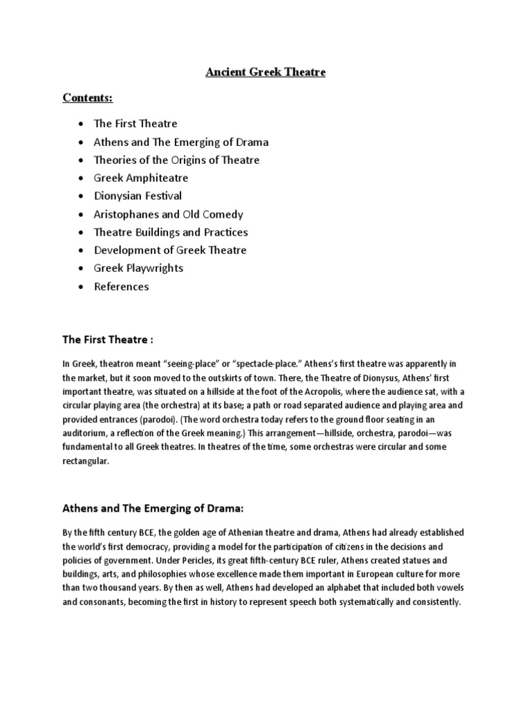 Ancient Greek Theatre | PDF | Aristophanes | Tragedy