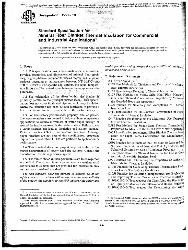 Astm C553-13 | PDF