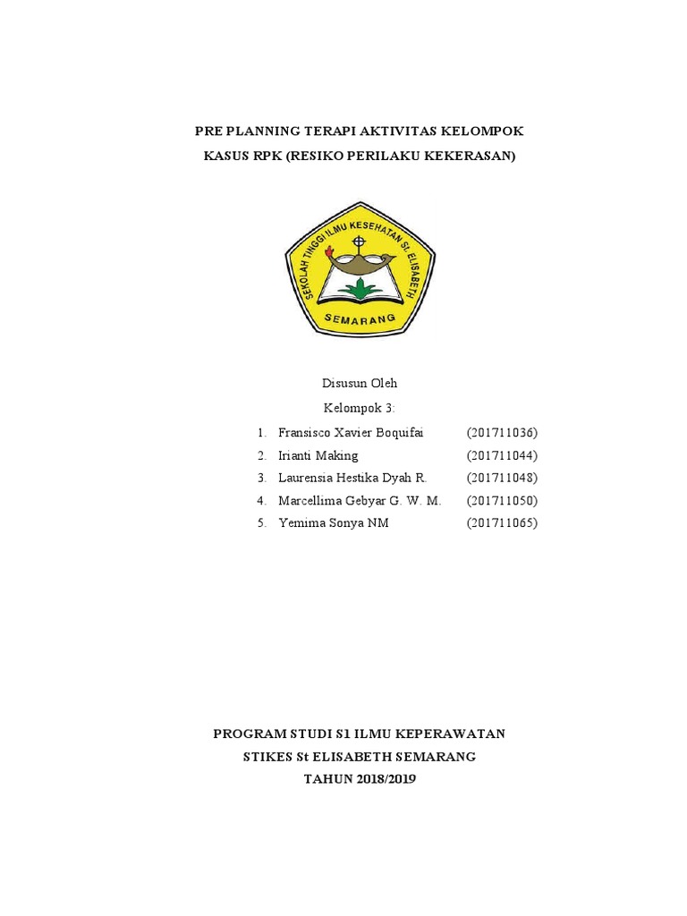 Pre Planning Tak RPK | PDF