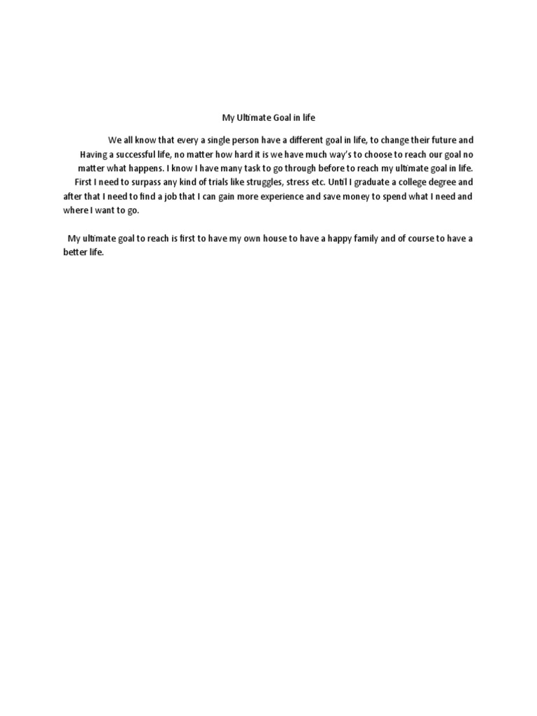 My Ultimate Goal in Life2 | PDF