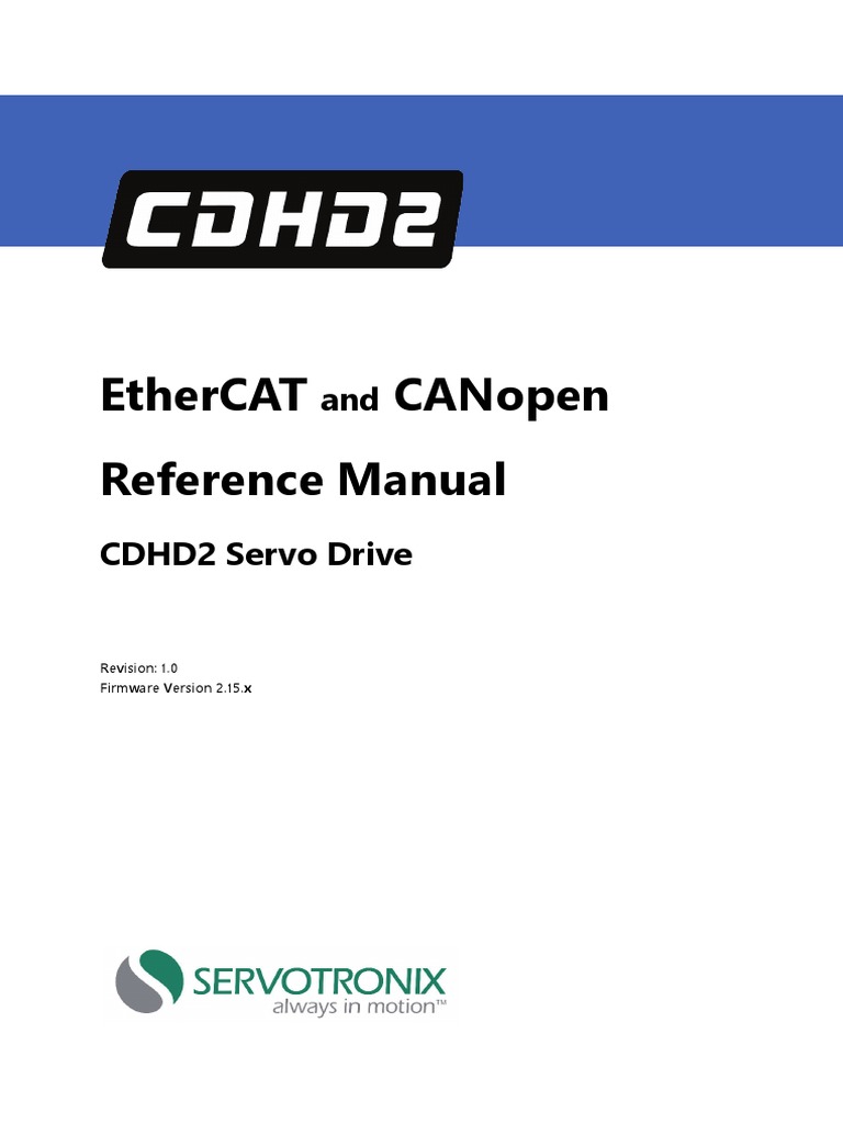 CDHD2 ECT CAN fw2.15.x Rev.1.0 PDF | PDF | Electric Motor | Computer Engineering
