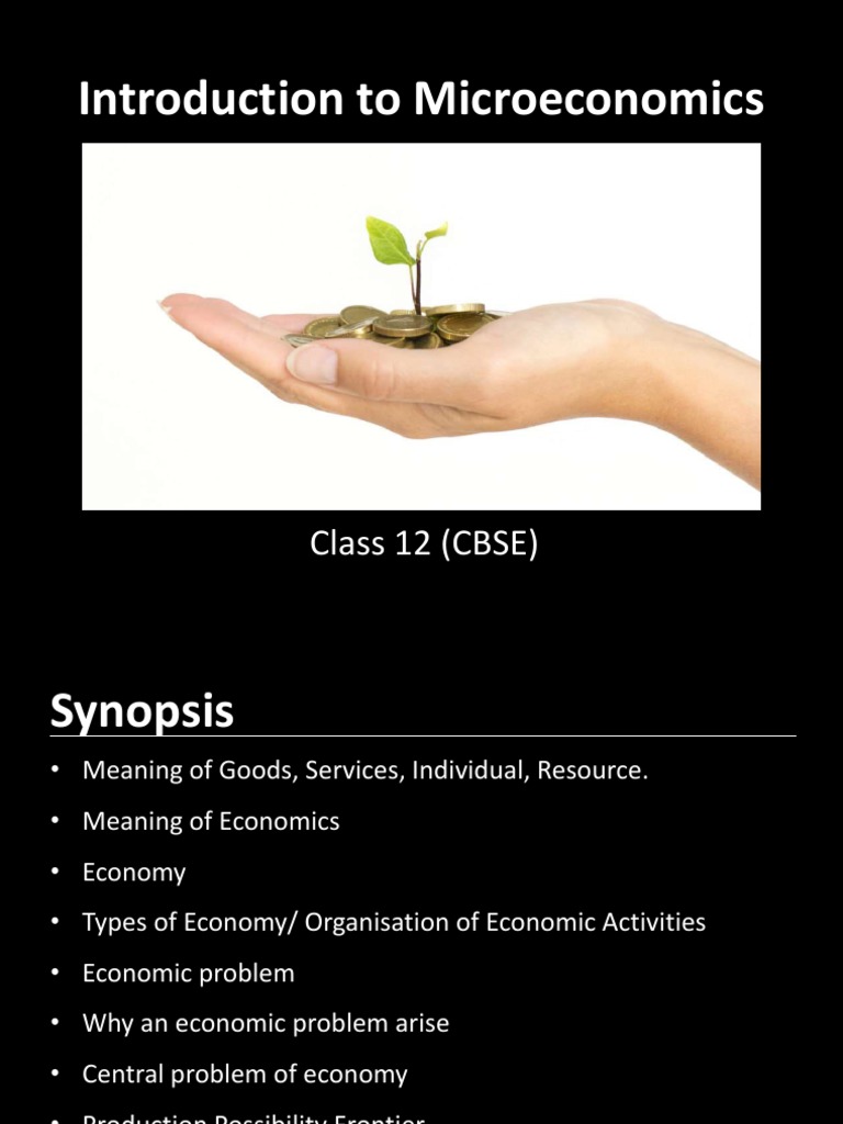 Introduction To Microeconomics: Class 12 (CBSE) | PDF | Market Economy ...