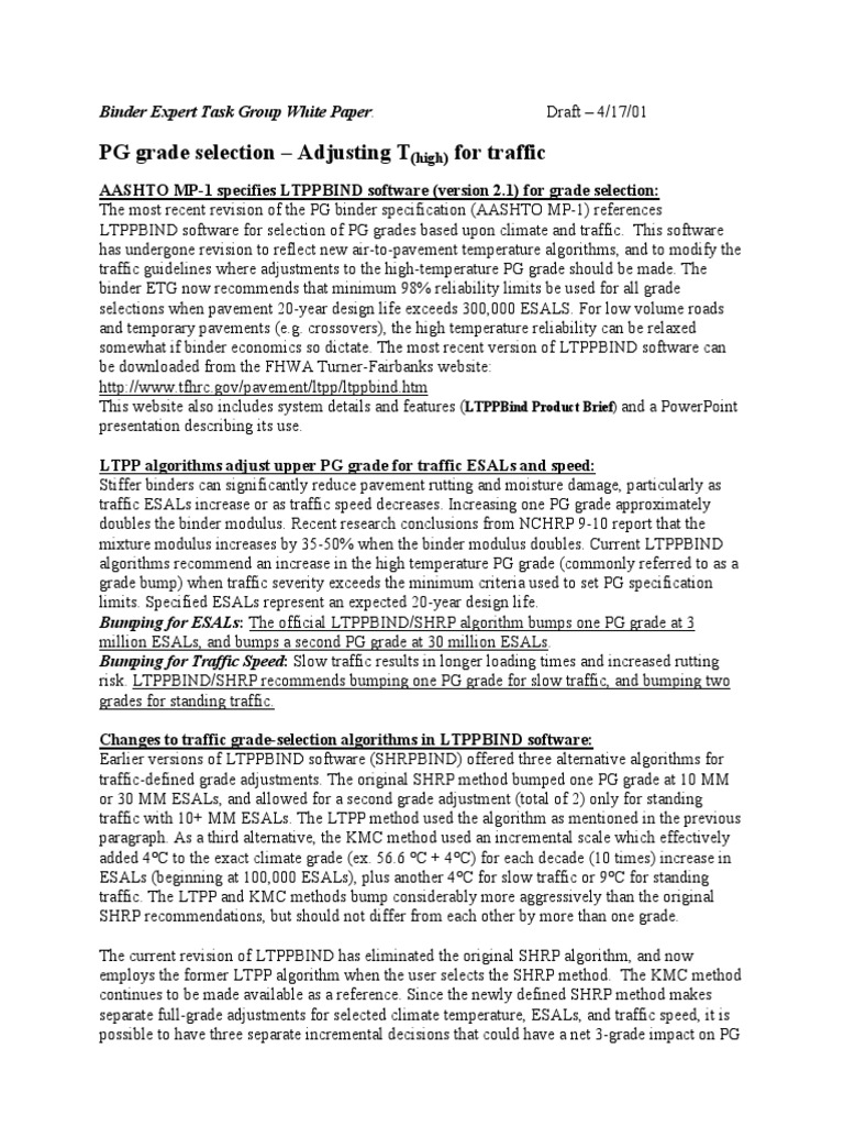 Traffic-Based PG Binder Selection | PDF | Road Surface | Building ...