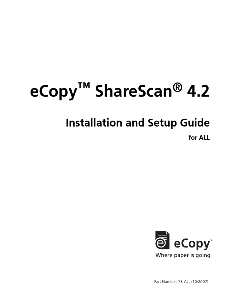 Ecopy SCANShare Installation Manual | PDF | Image Scanner | Microsoft ...