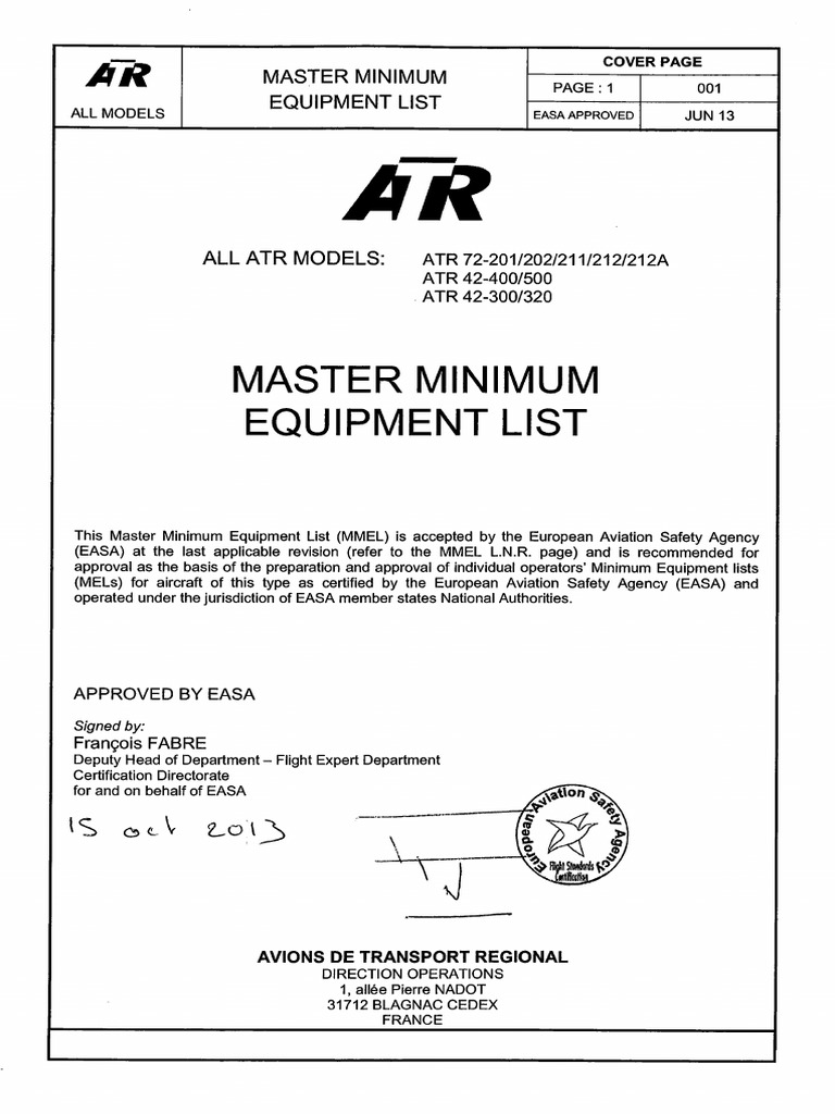 Mmel Atr 72 | PDF | Aerospace Engineering | Aerospace